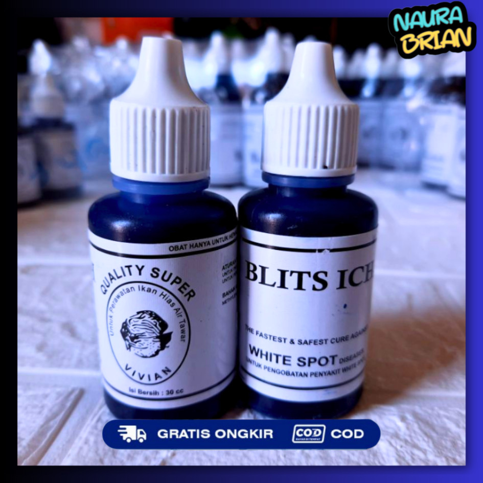 Jual OBAT BIRU Blits Ich 30 ml Vivian Methylene blue obat ikan hias white spot jamur kutu ikan ...