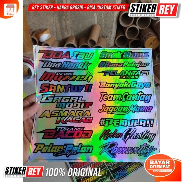 Jual Sticker Pack Racing Stiker Hologram Kata Kata Stiker Viral Stiker Murah Stiker Helm ...