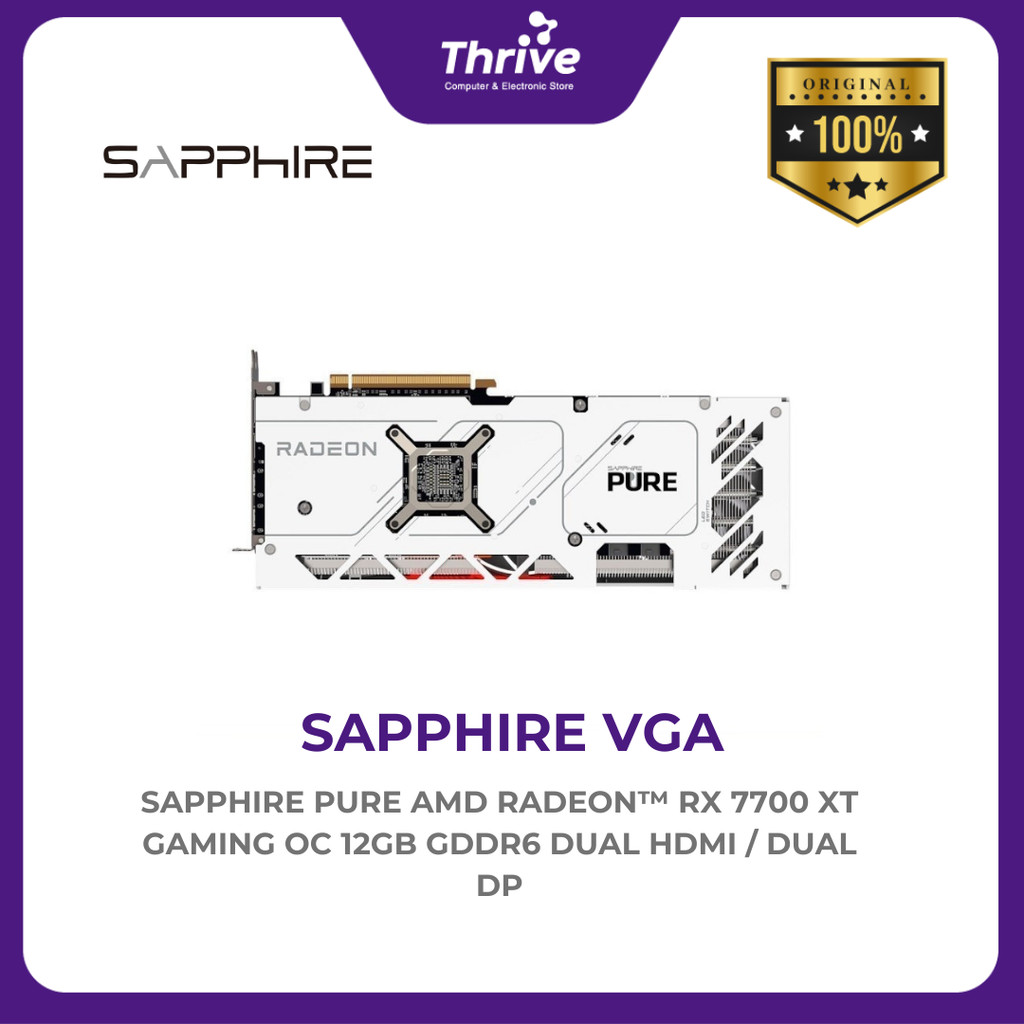 Jual SAPPHIRE PURE AMD RADEON™ RX 7700 XT GAMING OC 12GB GDDR6 DUAL ...