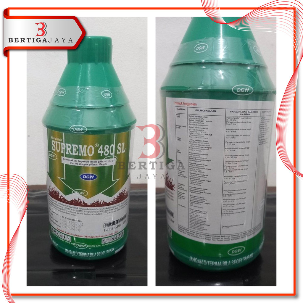 Jual BJ Herbisida Supremo 480 SL ukuran 1L Racun Rumput Sistemik ...