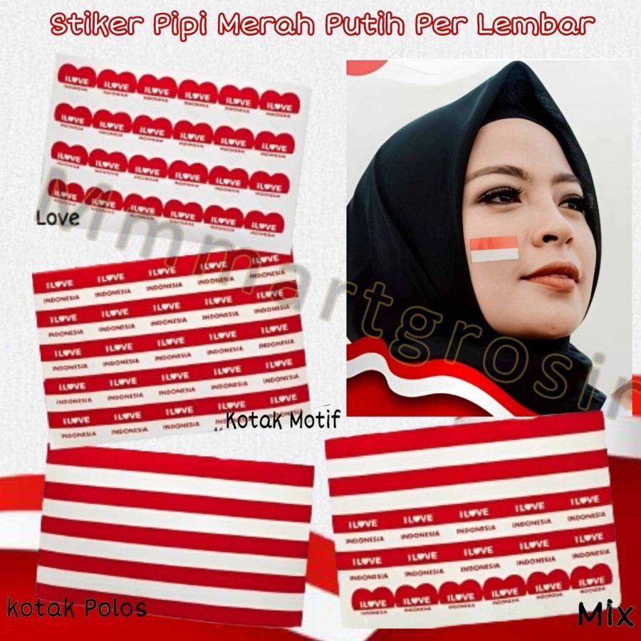 Jual Stiker Pipi Bendera Indonesia - Merah Putih Persegi - Face Sticker ...