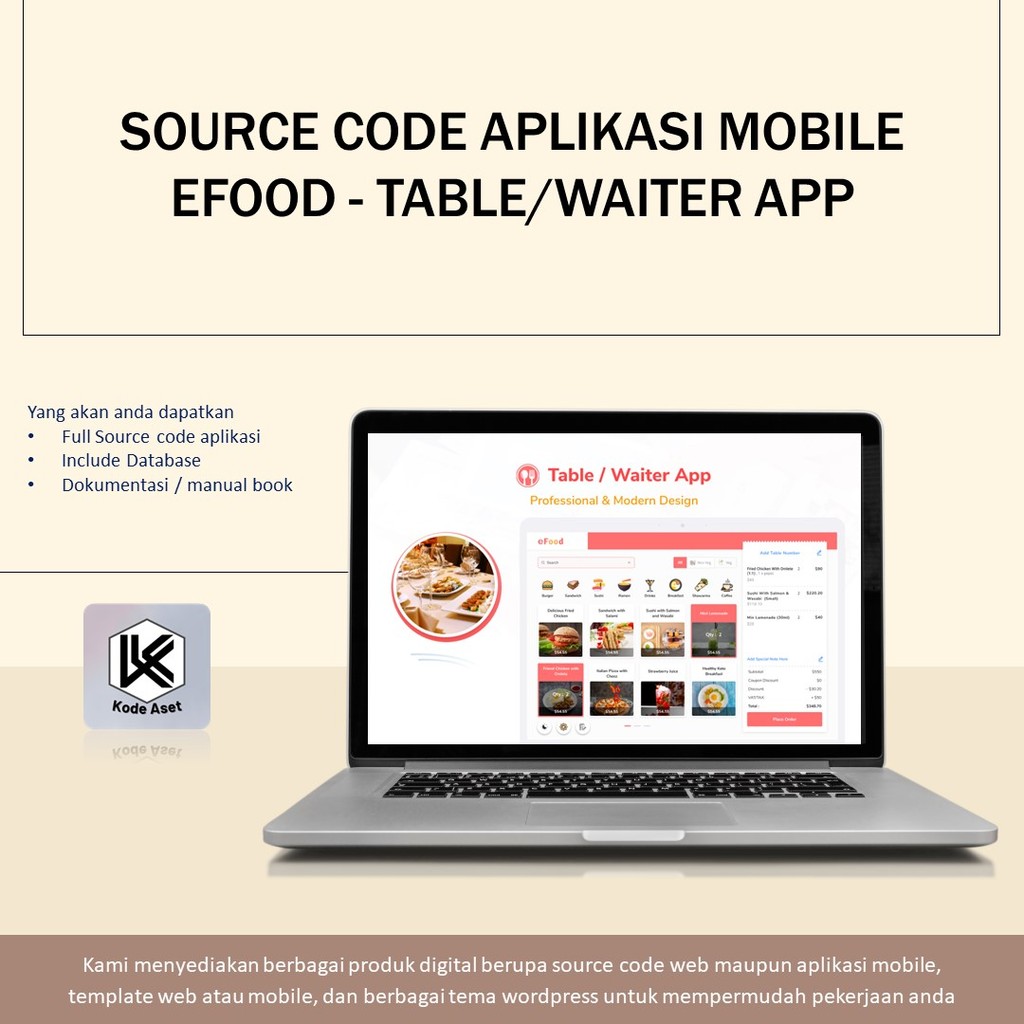 Jual SOURCE CODE APLIKASI MOBILE EFOOD - TABLE/WAITER APP | Shopee Indonesia