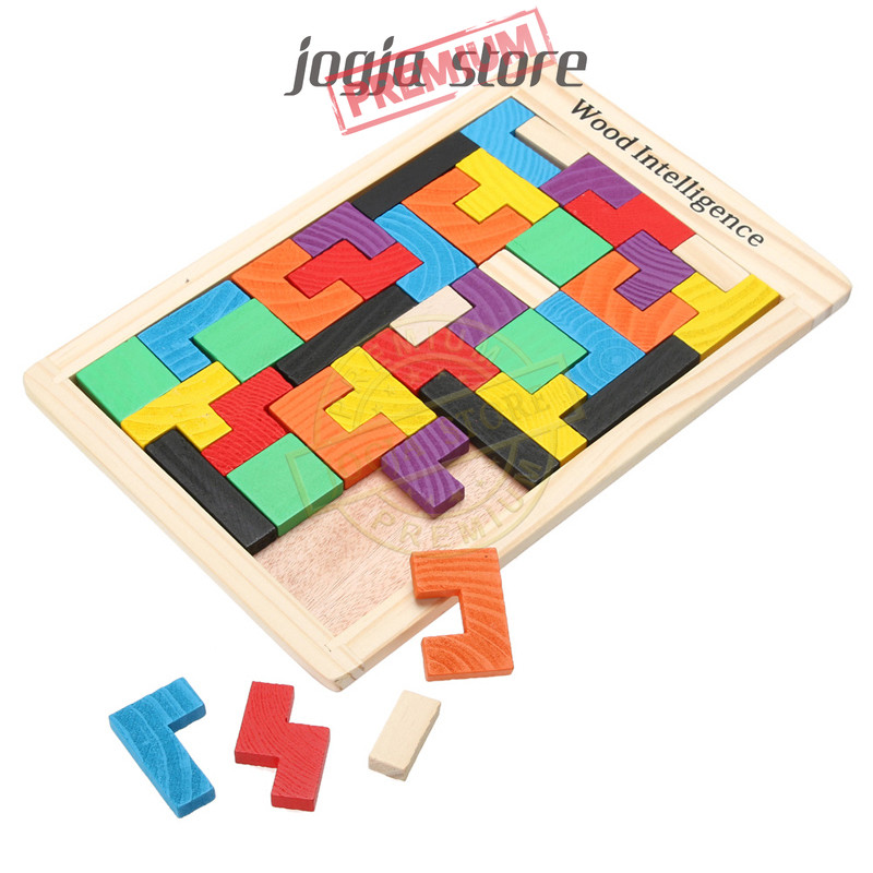 Jual Mainan Edukasi Anak Wooden Puzzle Kayu Tangram Tetris Puzzel Kayu ...