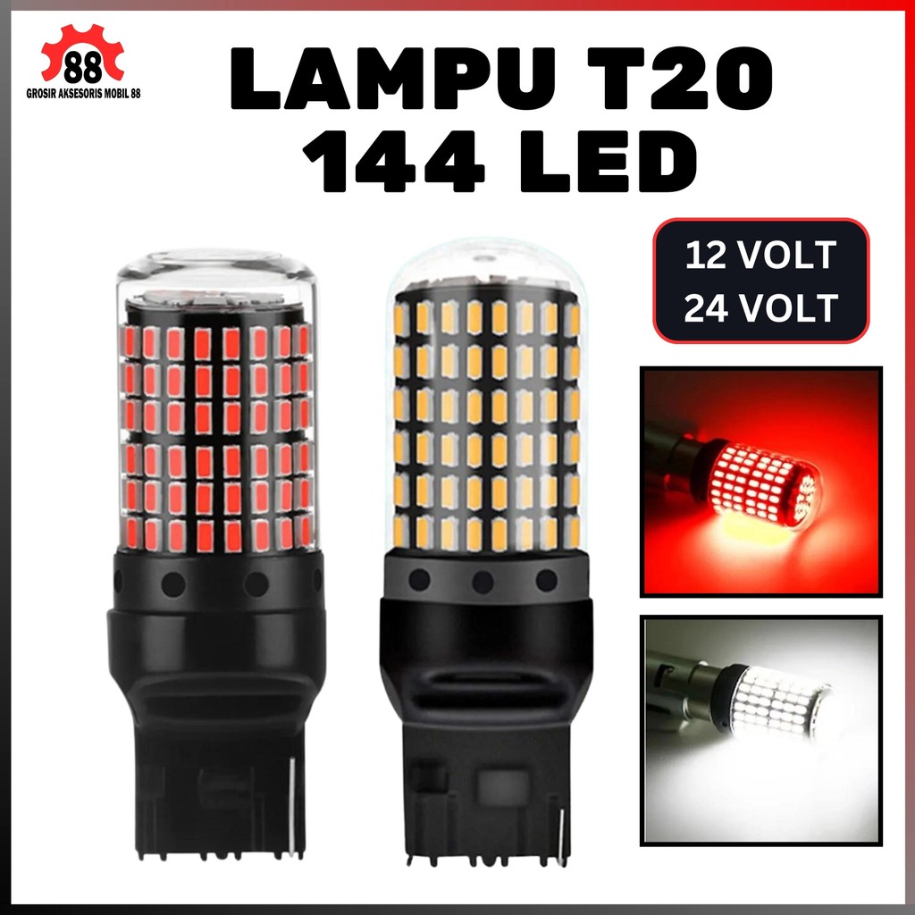 Jual Lampu LED T20 7440 144 Mata Mobil Rem Sein Canbus Luminos SUPER ...