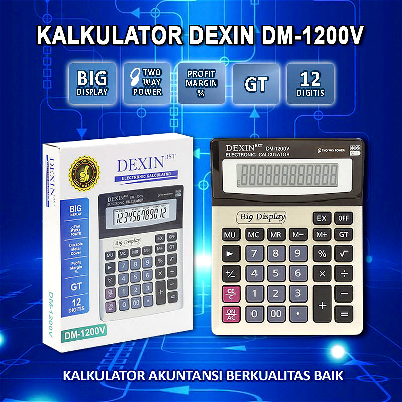 Jual Kalkulator DM-1200V Plus Kalkulator Akuntansi 12 Digit ...