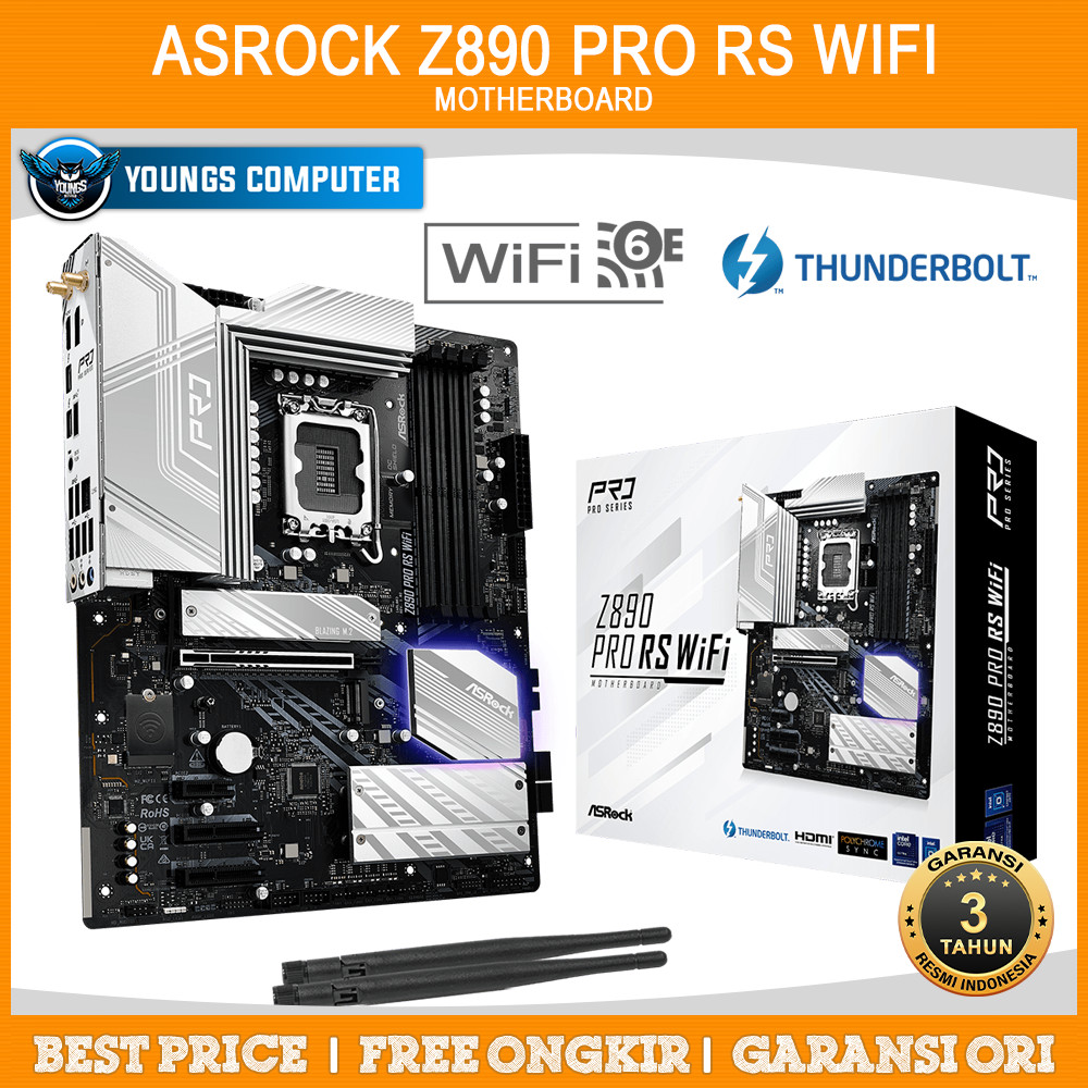 Jual ASROCK Z890 PRO RS WIFI WHITE | MOTHERBOARD INTEL Z890 LGA1851 ...