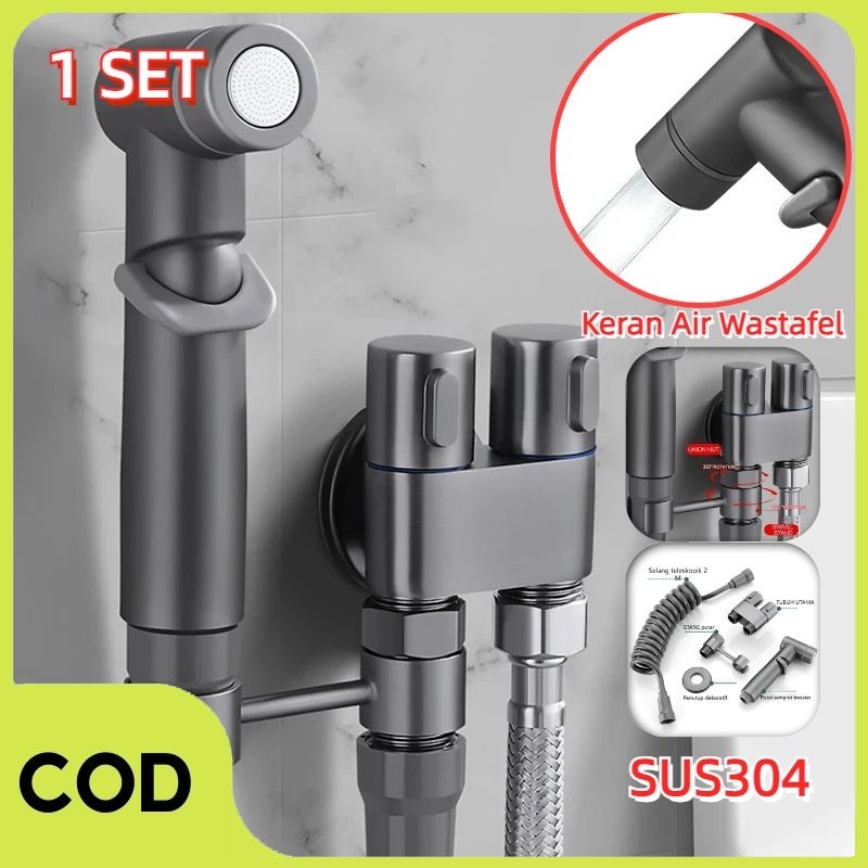 Jual 【COD】SUS 304 Jet Shower Toilet Kran Air Cabang Kran Air Double ...