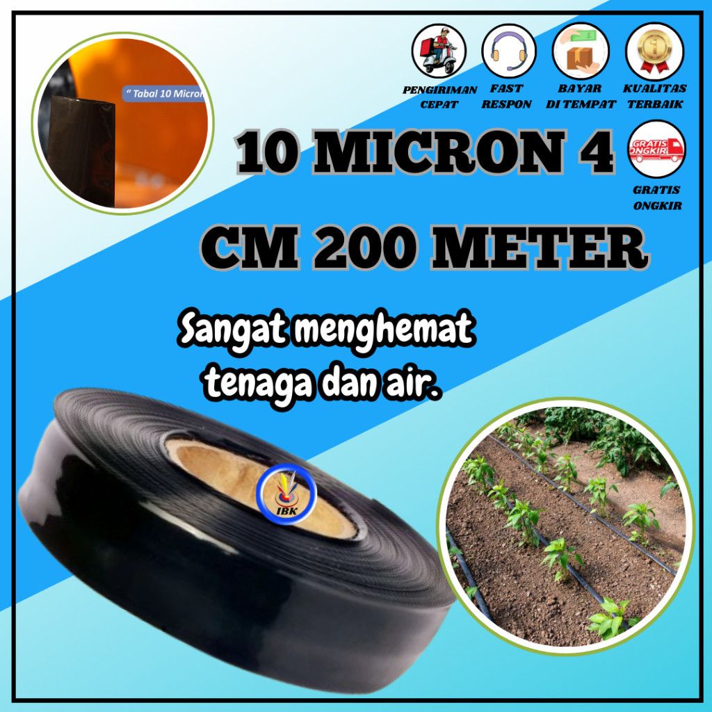 Jual Selang Drip 10 micron 4 cm 200 meter - Pipa 3/4 inch Irigasi ...