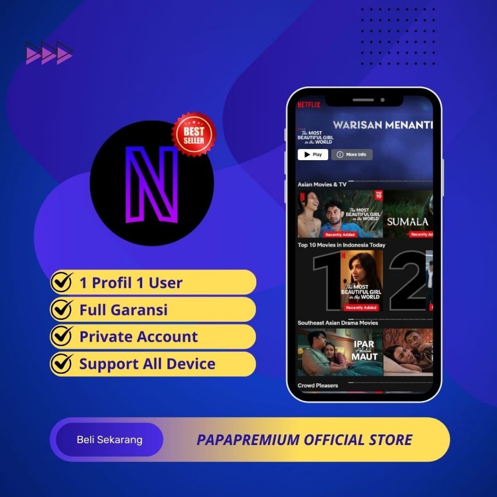 Jual NETFLIXXX PREMIUN ANTI LIMIT SCREEN FULL GARANSI 4K UHD | Shopee Indonesia