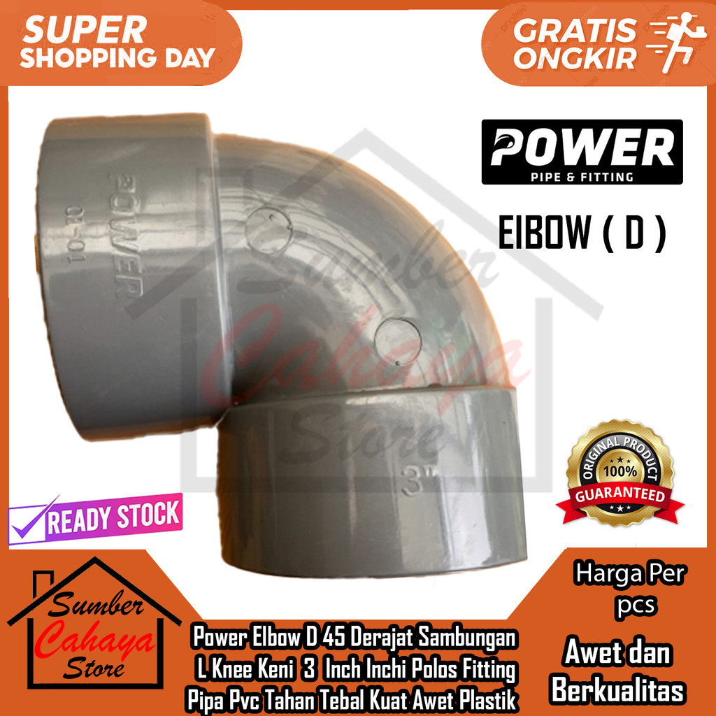Jual Power Elbow D45 3 Inch Power Knee Knie Siku Keni Polos Fitting ...