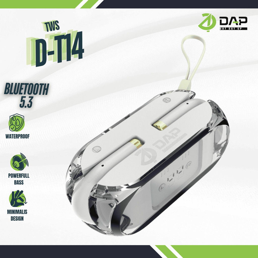 Jual DAP TWS Earphone Earbuds Bluetooth 5.3 D-T14 Waterproof IPX4 ...