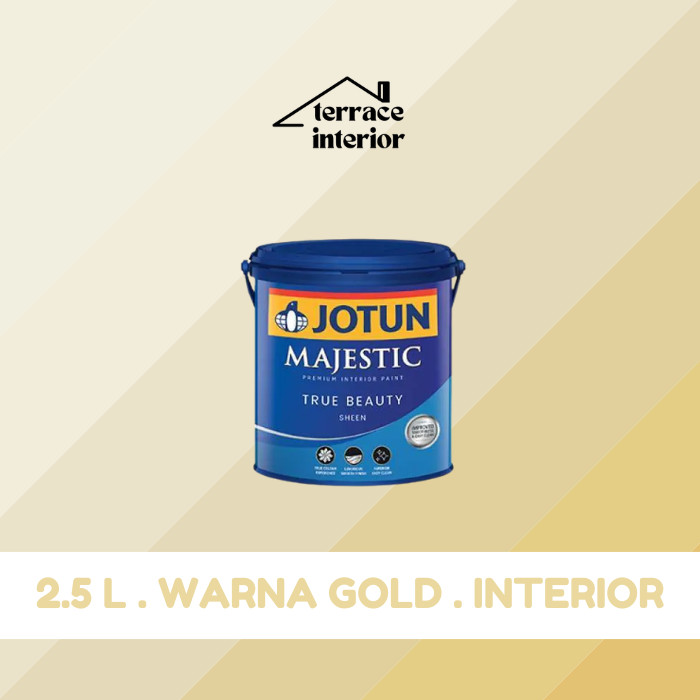 Jual Cat Tembok Majestic Sheen Interior Jotun warna Gold Kuning 2.5 L | Shopee Indonesia