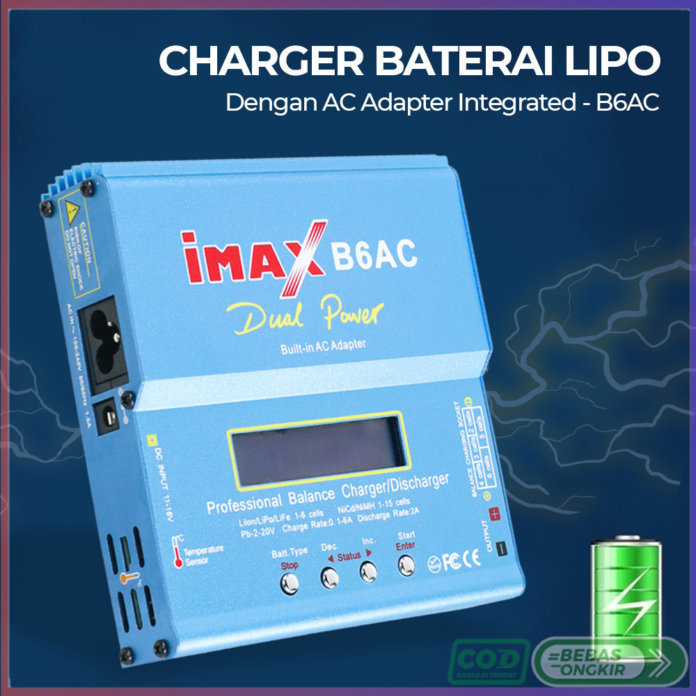 Jual IMAX Charger Baterai LiPo Li-Ion NiMH dengan AC Adapter Integrated ...