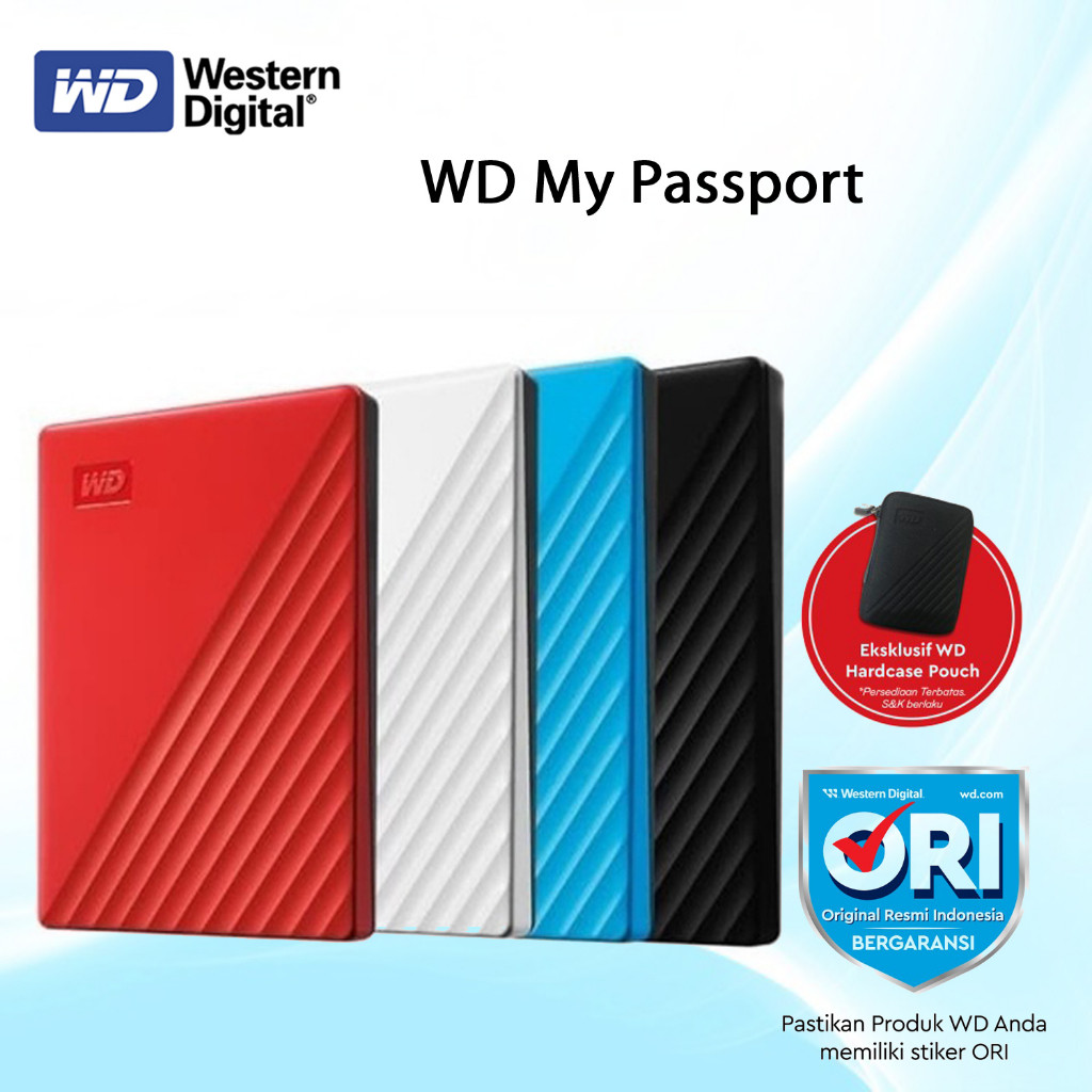 Jual WD My Passport 1TB | 2TB | 4TB | 5TB - HDD Hardisk Eksternal 2.5 inch | Shopee Indonesia