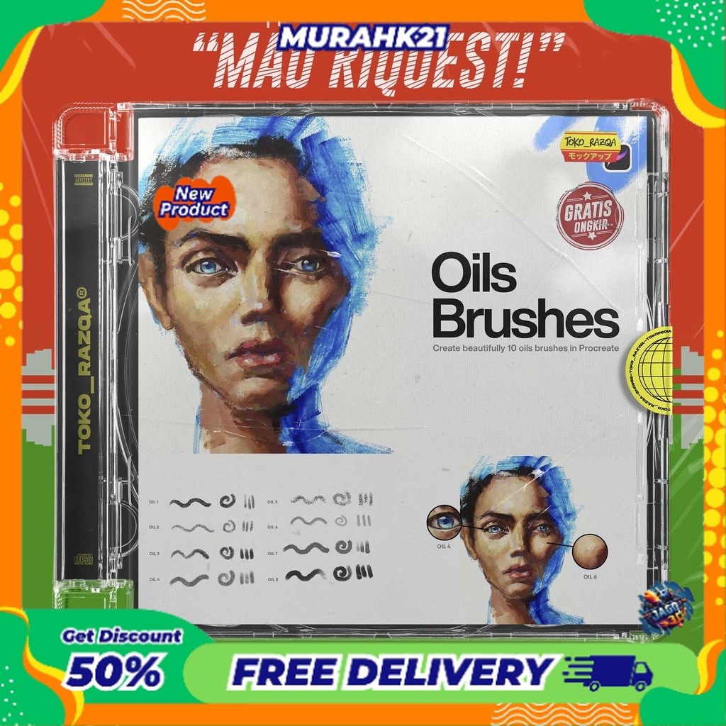 Jual 10 Oil Brushes For Procreate PROCEATEBRUSH | Shopee Indonesia