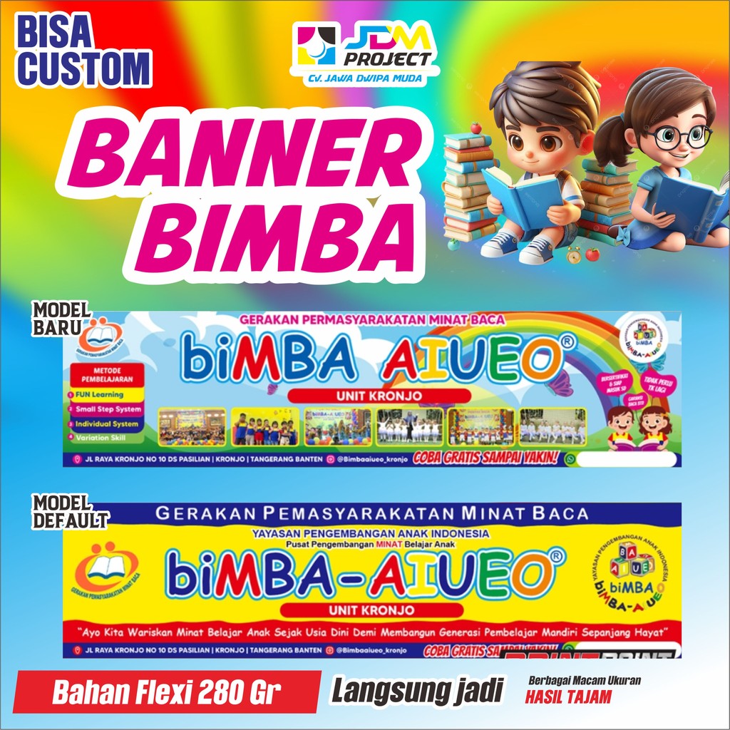 Jual JDM PROJECT - BANNER SPANDUK BIMBA AIUEO TEBAL AWET BERKUALITAS ...