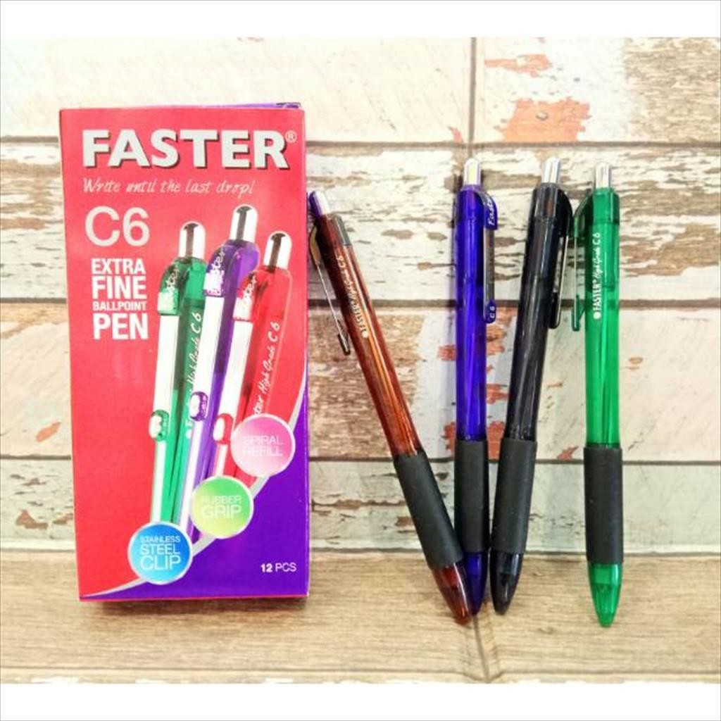 Jual [D} Pulpen Faster C6 (12 pcs) | Shopee Indonesia