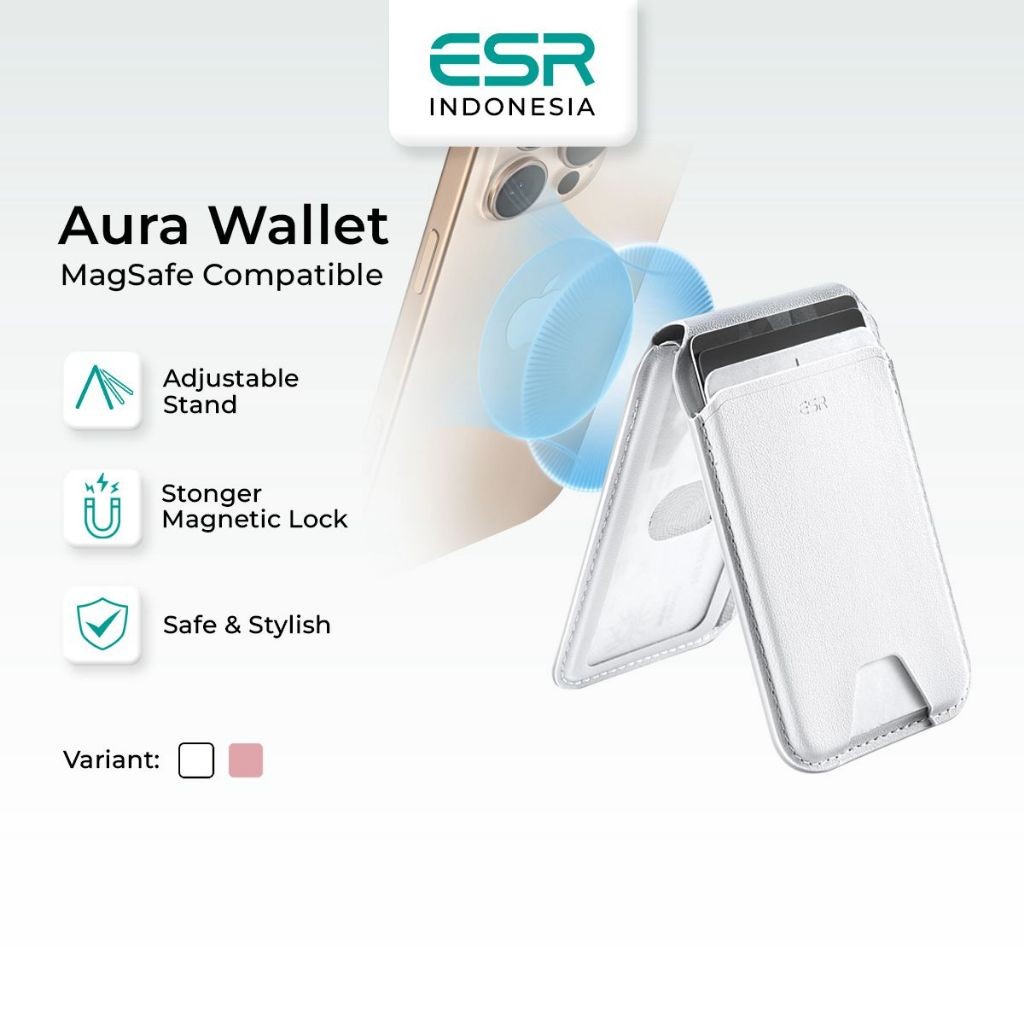Jual ESR Aura Wallet Stand HaloLock Magsafe Smart Wallet Card Holder ...