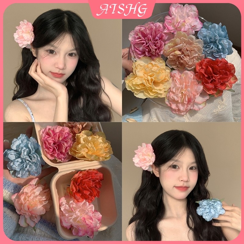 Jual AISHG Bunga Peony Simulasi Tiga Dimensi Klip Rambut Klip Bebek ...