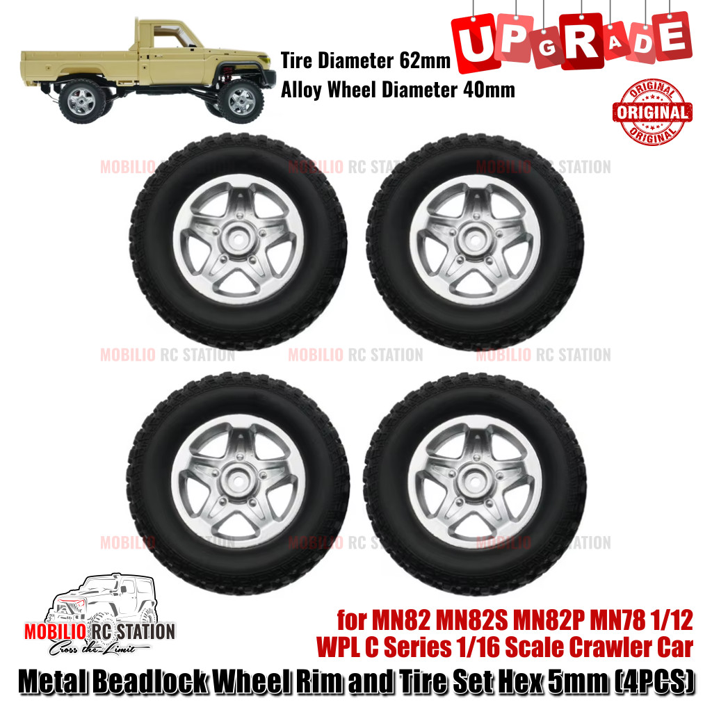 Jual Upgrade Part Metal Beadlock Wheel Rim and Tire Set Hex 5mm for ...