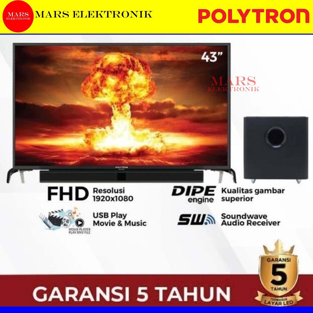 Jual TV POLYTRON LED SOUNDBAR PLD43BV1558 - 43 INCHI - SOUNDBAR DIGITAL ...