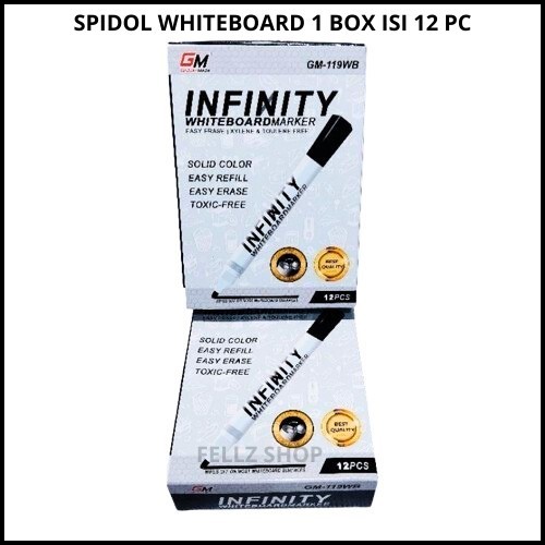 Jual 1 Pack / 12 Pcs Spidol WHITEBOARD Marker Merek GM Infinity | Shopee Indonesia