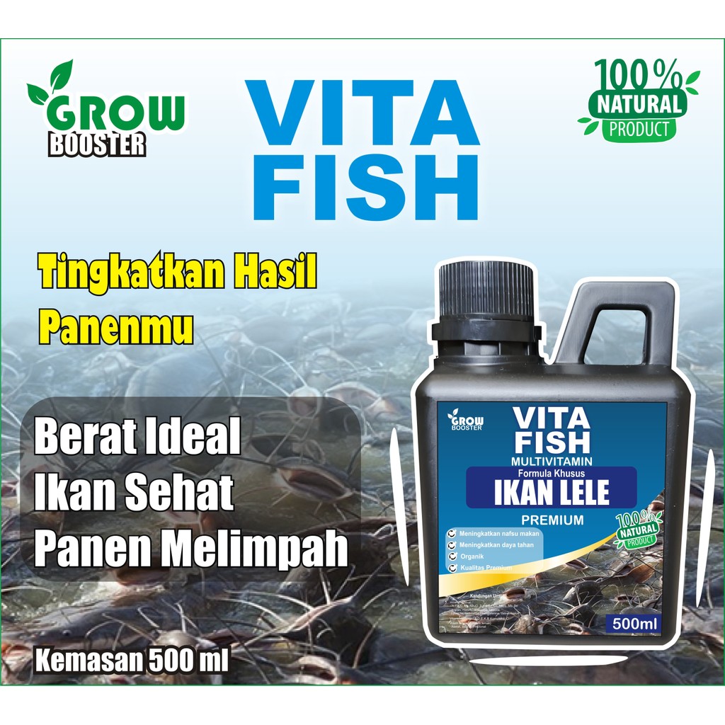 Jual VITAFISH IKAN LELE, VITAMIN Ikan lele agar cepat besar 500 ml ...