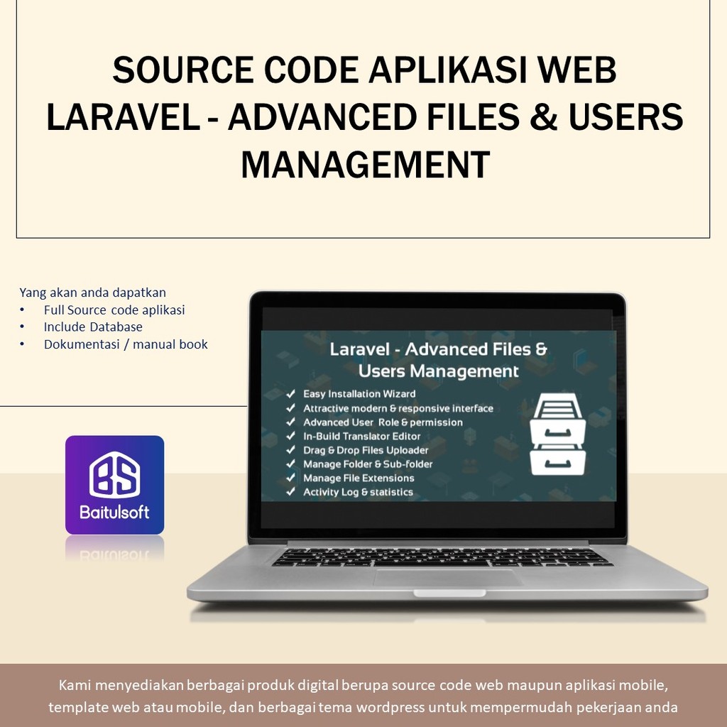 Jual Source Code Aplikasi Web Laravel Advanced Files And Users Management Shopee Indonesia