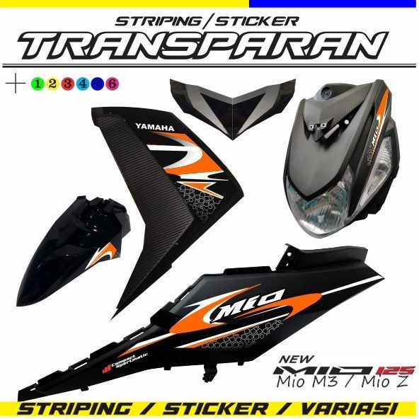 Jual STRIPING VARIASI TRANSPARAN YAMAHA MIO M3 STICKER TERBARU KEREN ...