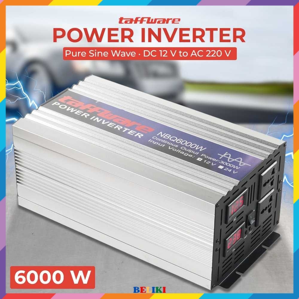 Jual Taffware Power Inverter Mobil Pure Sine Wave DC 12V to AC 220V 6000W - NBQ6000W | Shopee ...