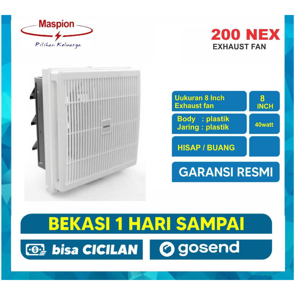 Jual KIPAS ANGIN EXHAUST FAN MASPION 200 NEX 8 INCH HISAP & BUANG ...