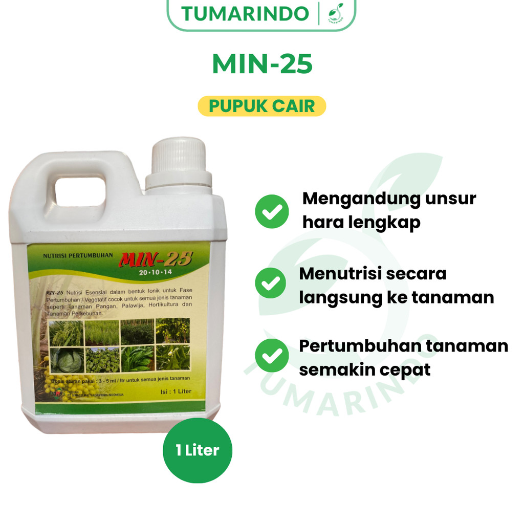 Jual Pupuk Cair NPK Min 25 Nutrisi Pertumbuhan Kemasan 1Liter | Shopee ...