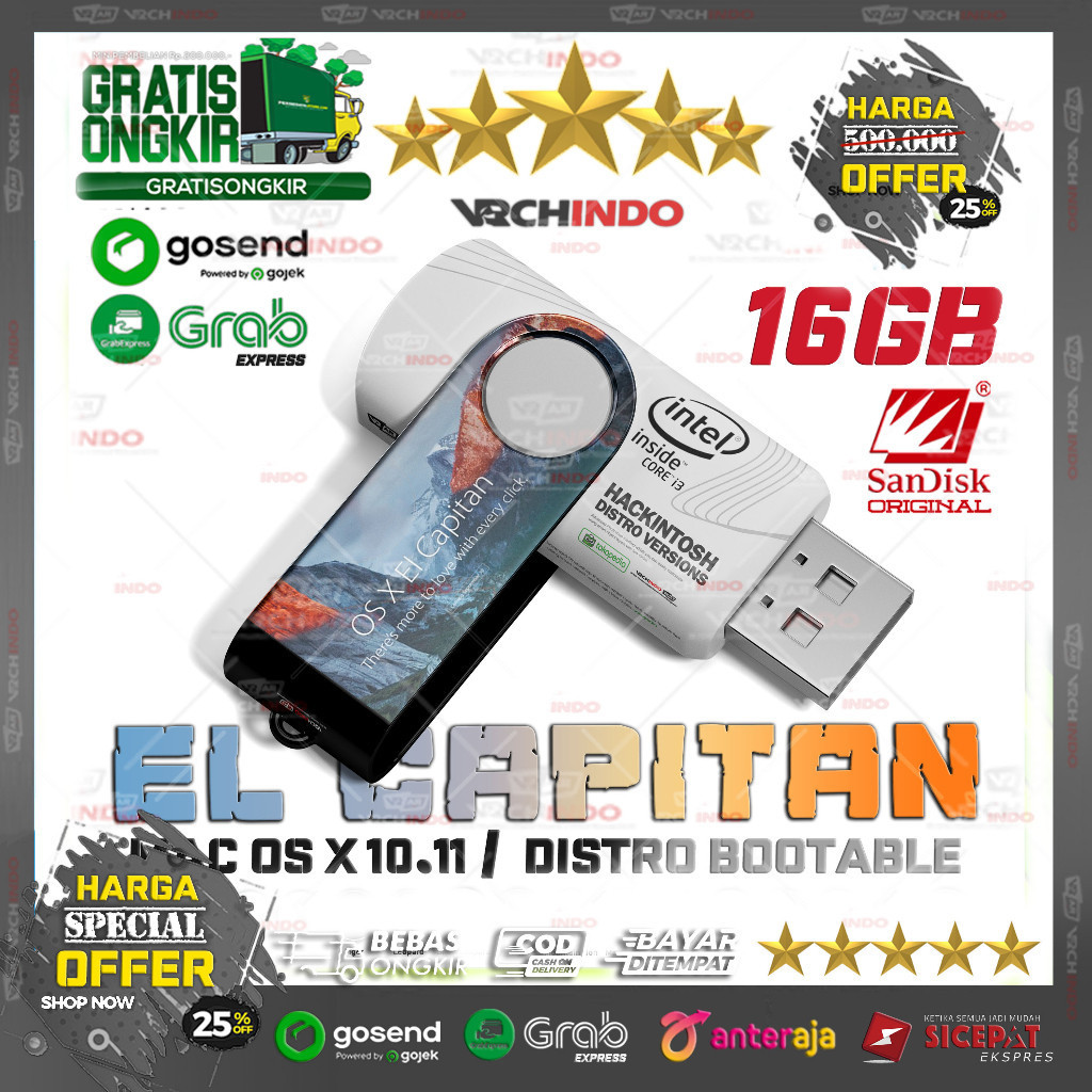 Jual Mac OS X 10.11 - MacOS EL CAPITAN | Hackintosh for Laptop / PC ...