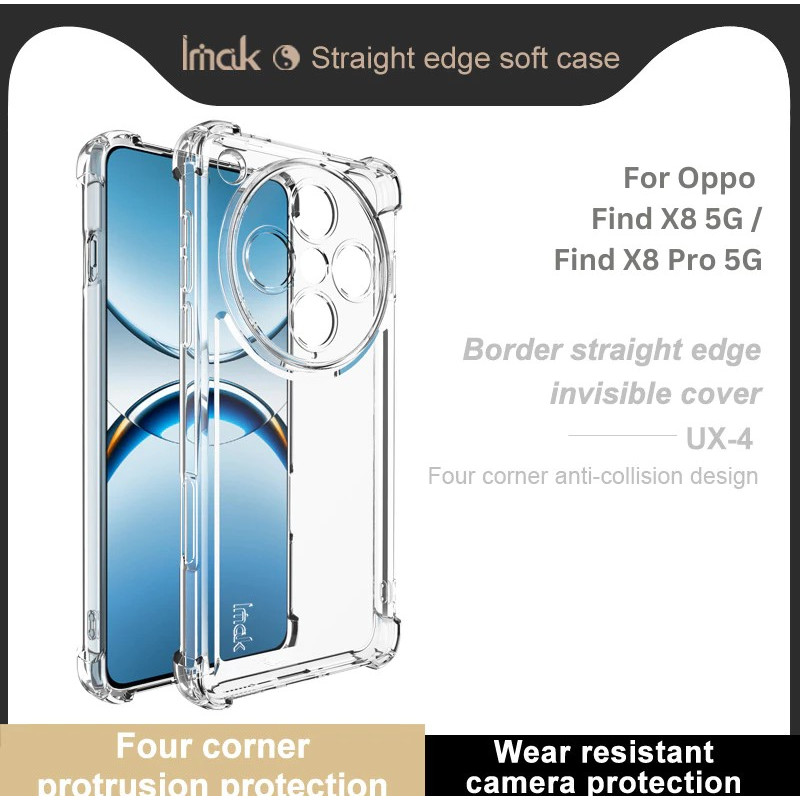 Jual Case Oppo Find X8 / X8 Pro (5G) IMAK UX-4 Border Straight Edge Casing TPU Clear | Shopee ...