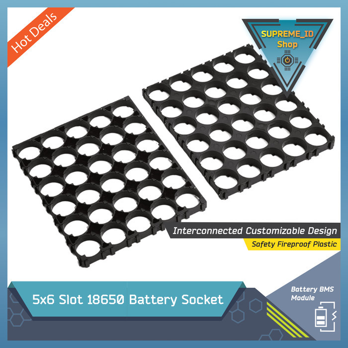 Jual 5x6 slot 18650 Battery Socket Bracket Holder Spacer Tempat Baterai ...