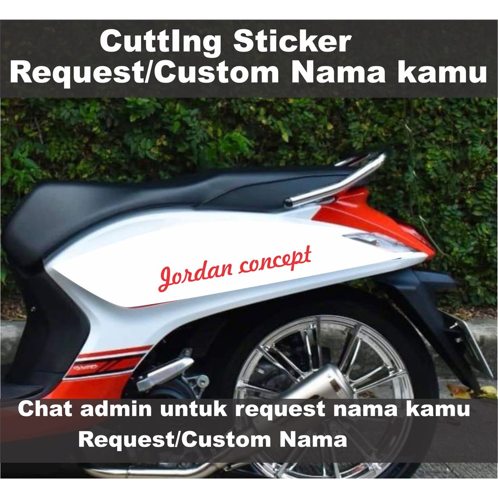 Jual sticker nama di motor stiker custom /kata" variasi body motor ...
