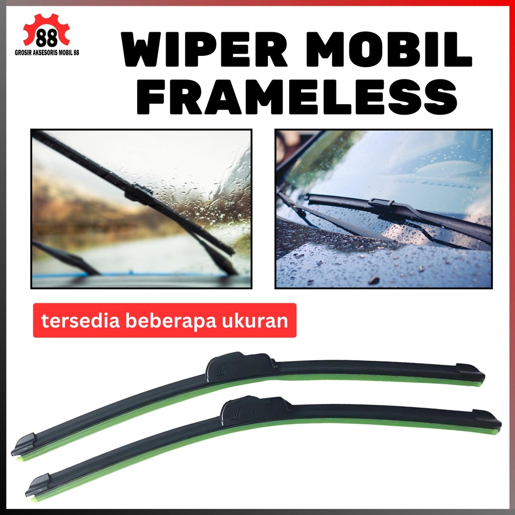 Jual Wiper Blade Frameless Mobil Pisang Soft Lentur Kaitan U Hook Truk 1 PC 12 inch - 26 inch ...