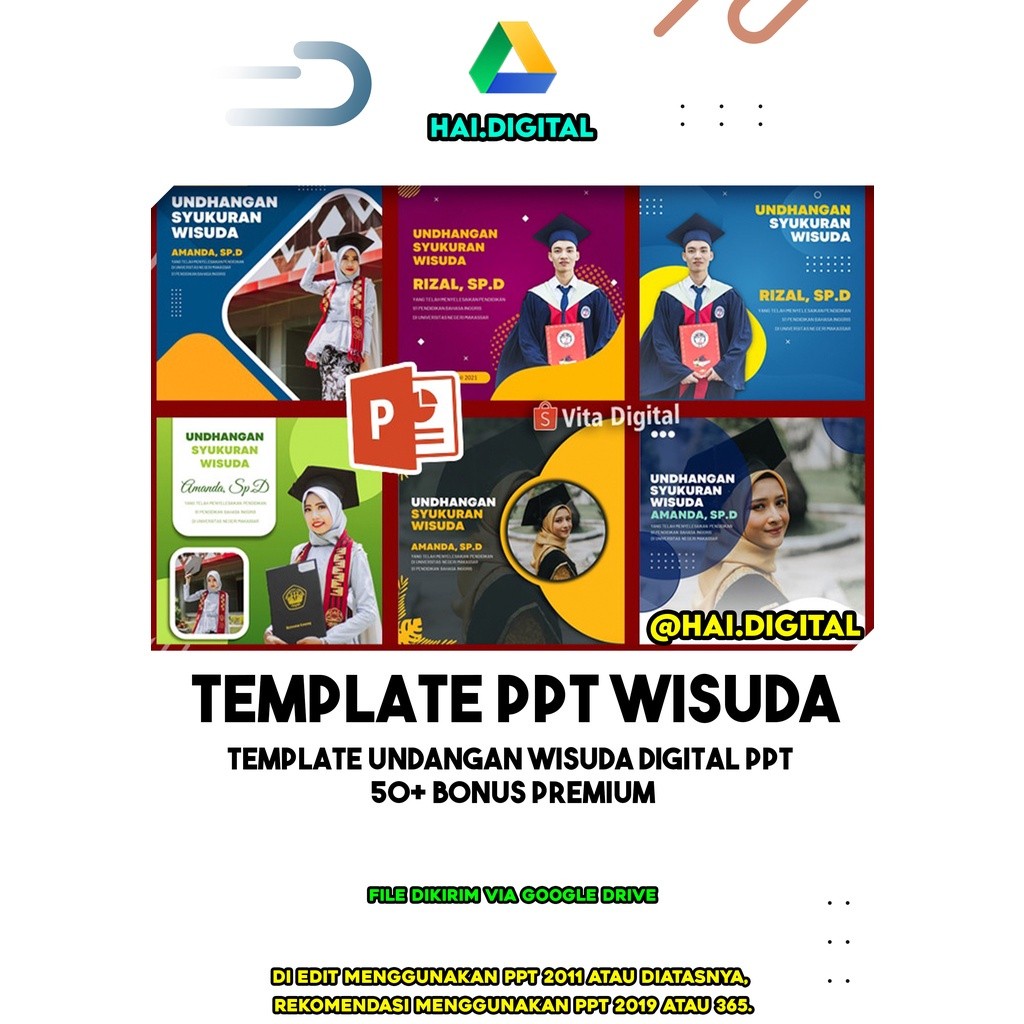 Jual Template Undangan Wisuda Digital PPT 50+ Bonus Premium | Shopee ...