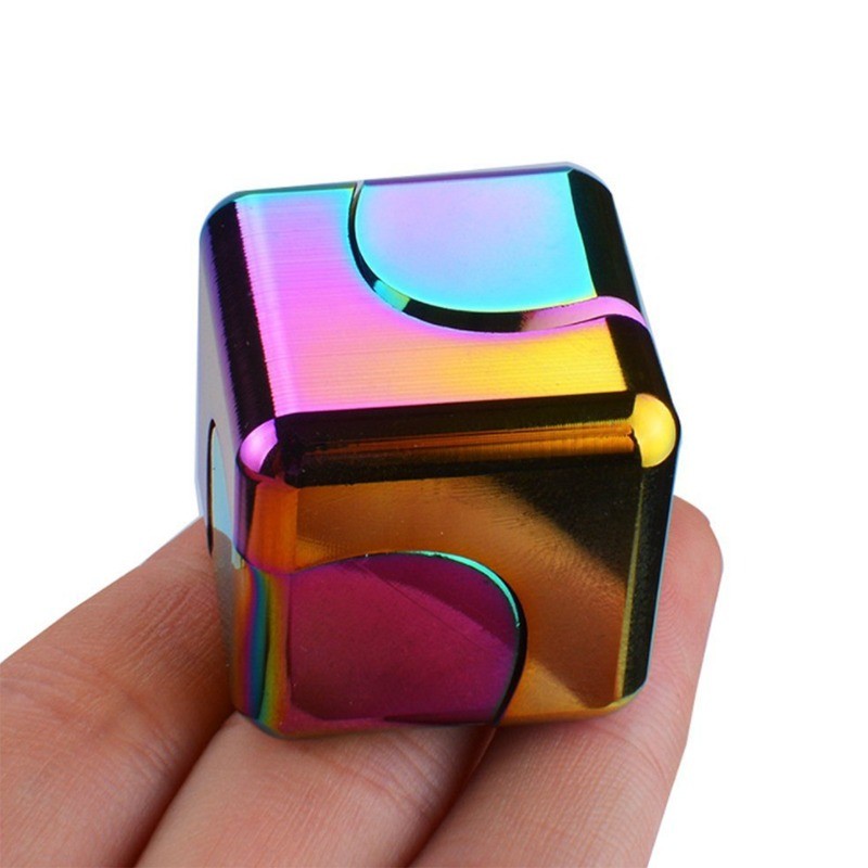 Jual Fidget Spinner Metal Magic Cubes Fingertip Toys Desktop Square ...