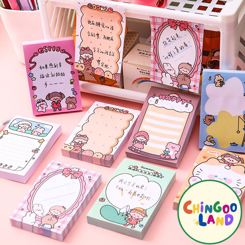 Jual Chingooland Sticky Notes Girl Kartun Cute Memo Kertas Penggingat ...