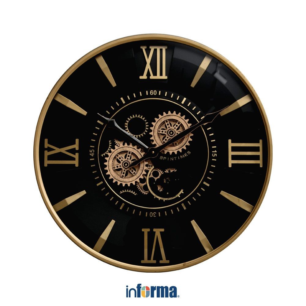 Jual Informa 59 cm Jam Dinding Gear - Gold Wall Clock Jam Tembok Analog ...