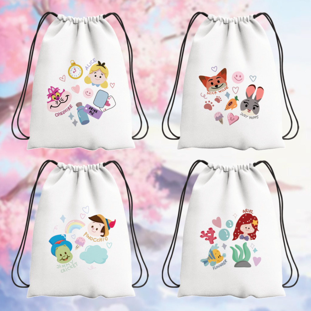 Jual MORYBAG - Tas Serut Disney Princess Snoopy Pluto Jasmine Aurora ...