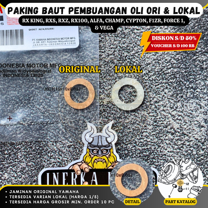 Jual Paking Packing Baut Tap Pembuangan Oli Mesin ORIGINAL YAMAHA ...