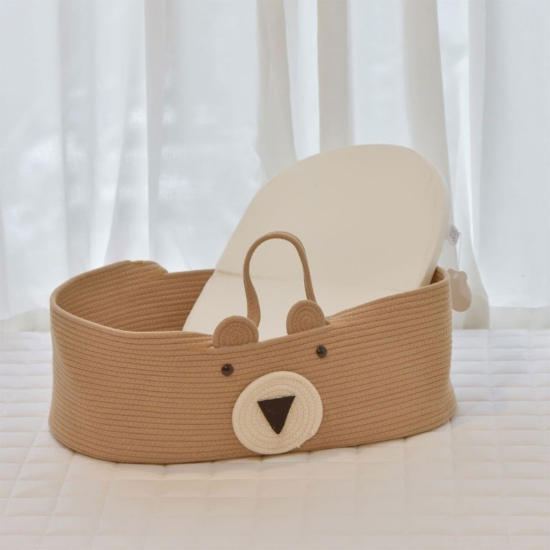 Jual Diaper Baby Changing Basket with/without Cushion Cotton Rope Moses ...