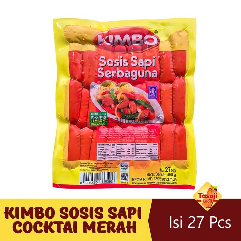 Jual Kimbo Sosis Sapi Cocktai Merah 450gr Isi 27pcs | Shopee Indonesia