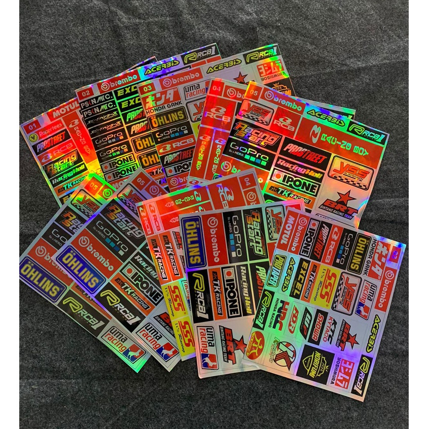 Jual HOLOGRAM STIKER SPONSOR PACK RACING MURAH ISI 25pcs/27pcs Stiker ...
