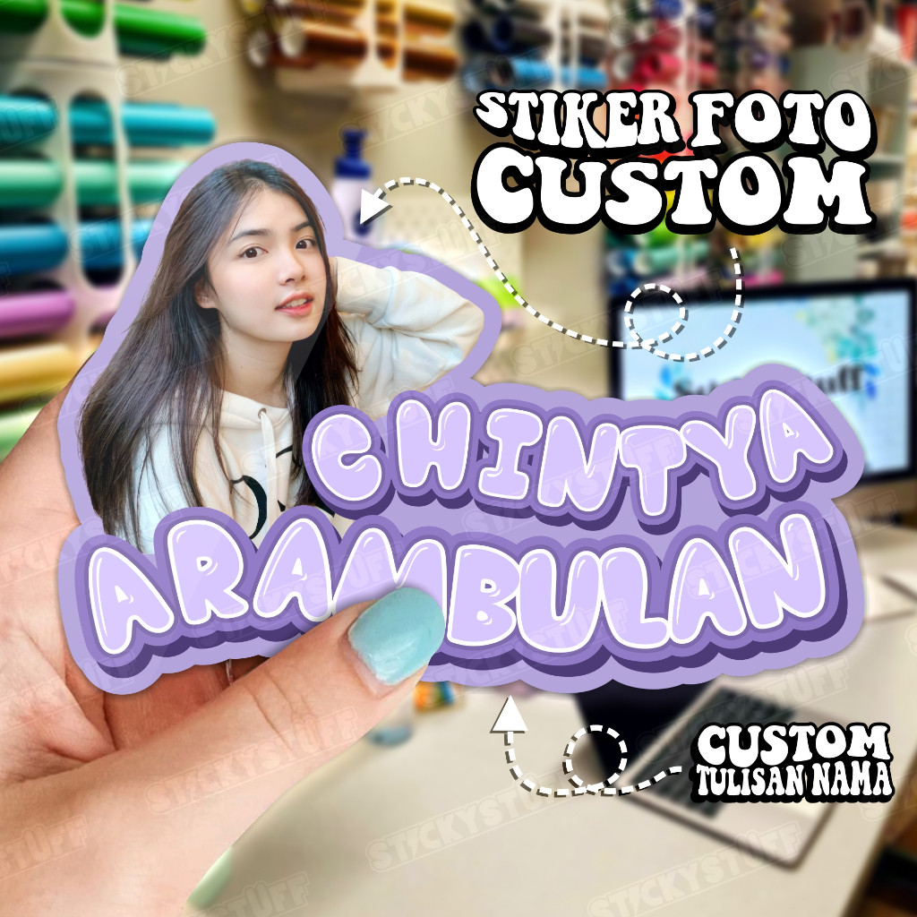 Jual Stiker Foto Wajah dan Tulisan Nama Custom | Shopee Indonesia