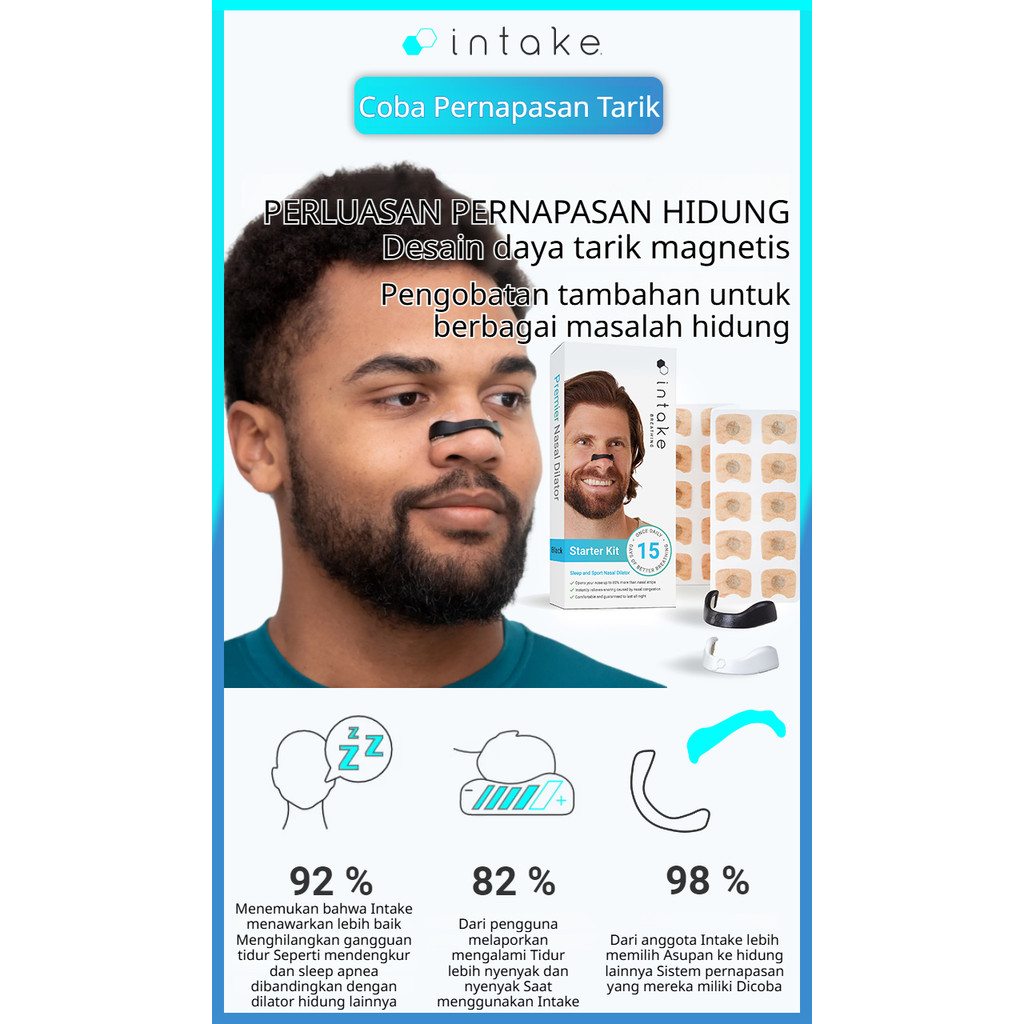 Jual Dilator pernapasan hidung/latihan hidung tersumbat ventilasi patch ...