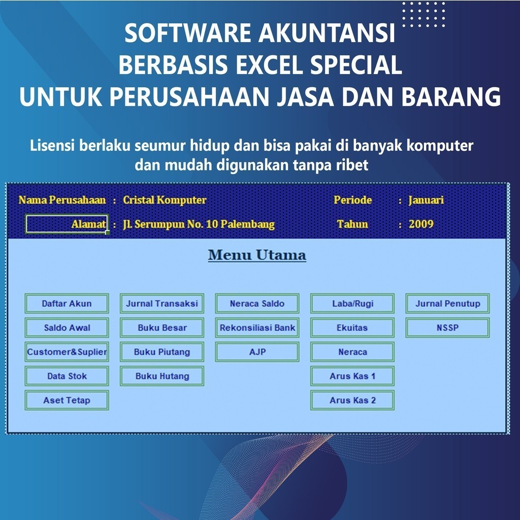 Jual Aplikasi akuntansi Excel program siap pakai perusahaan dan toko ...