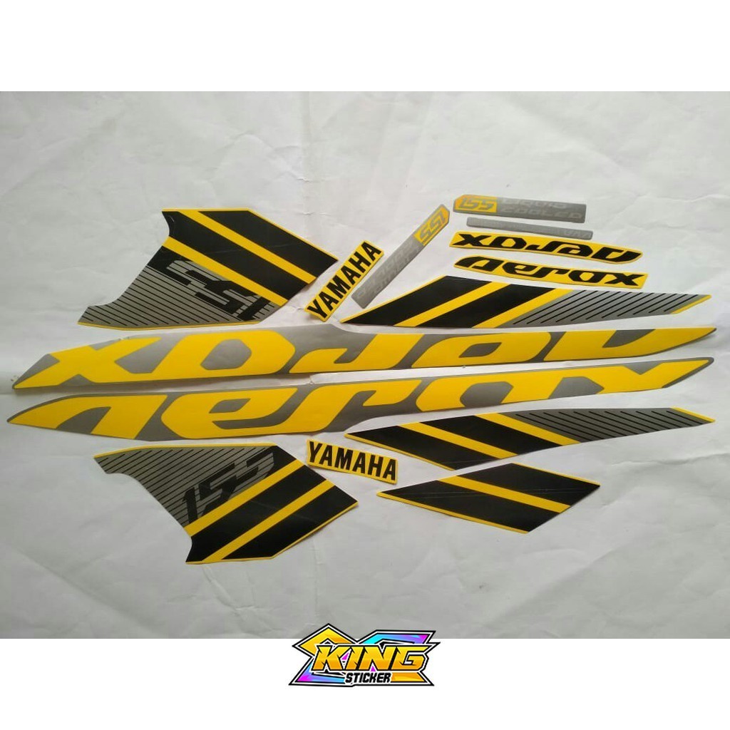Jual stiker striping yamaha aerox 155 2018 silver kuning | Shopee Indonesia